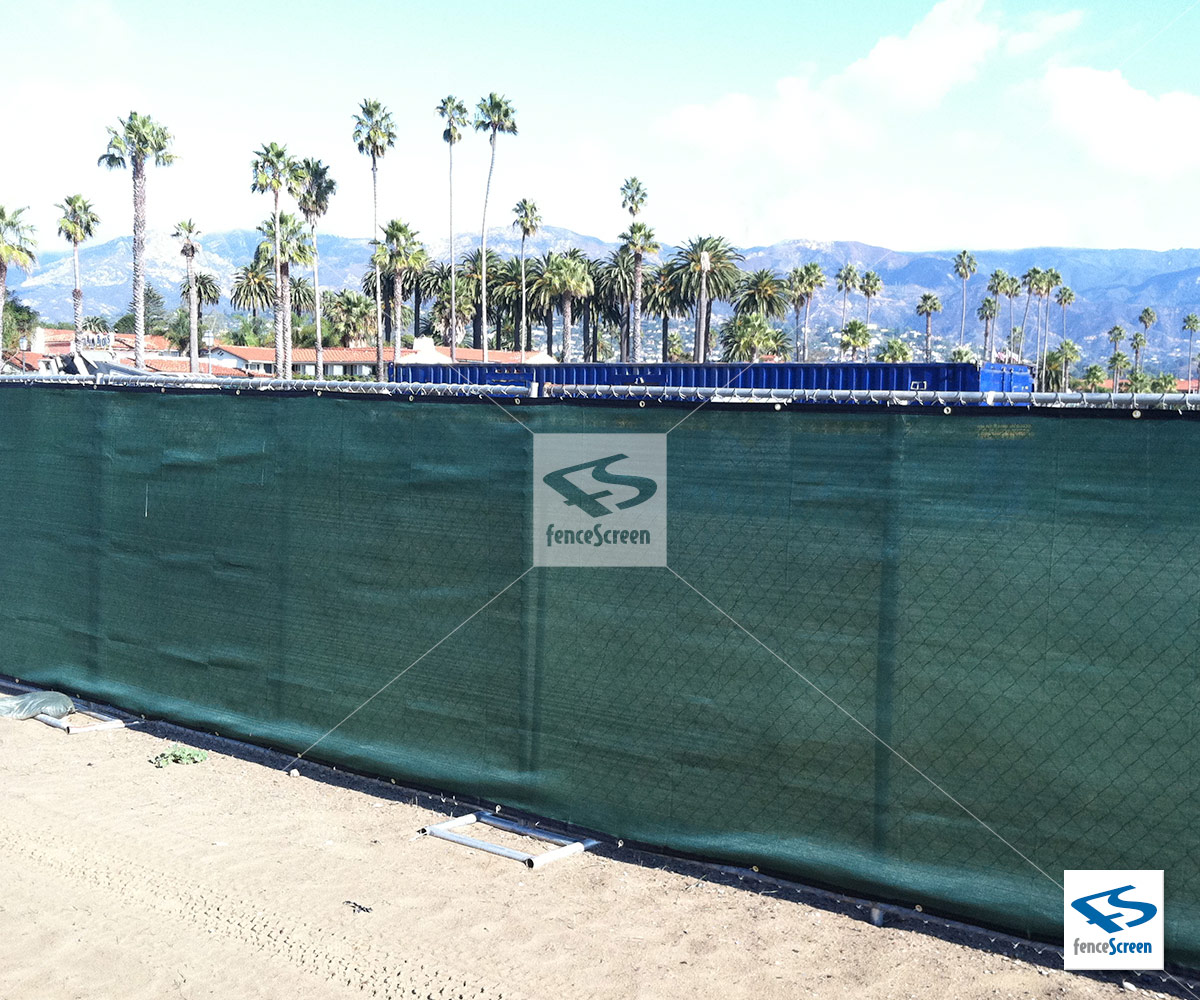 Temporary Fence Privacy Screen | Green, Black, Tan & Blue