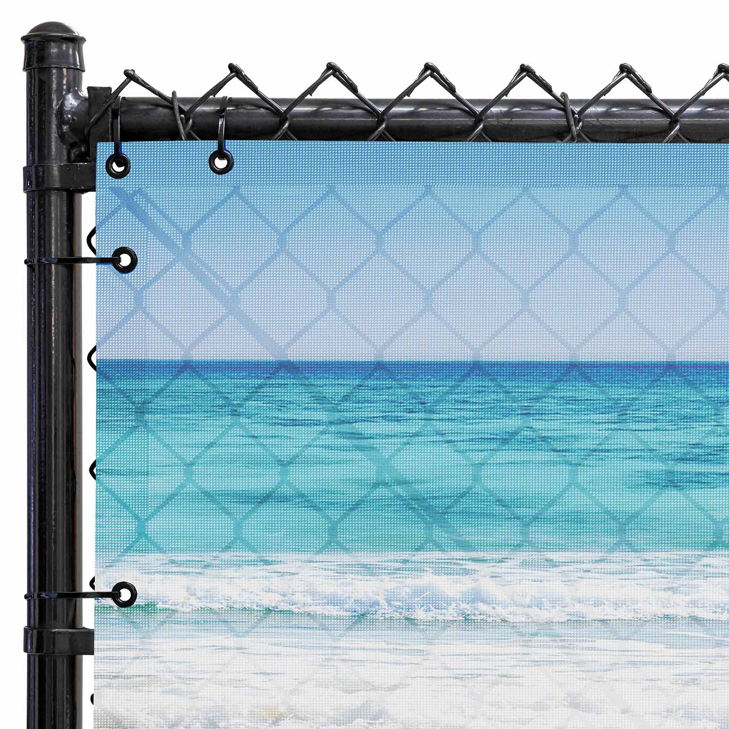 Sandy Beach Designer Scenic Fence Mural - Free Shipping