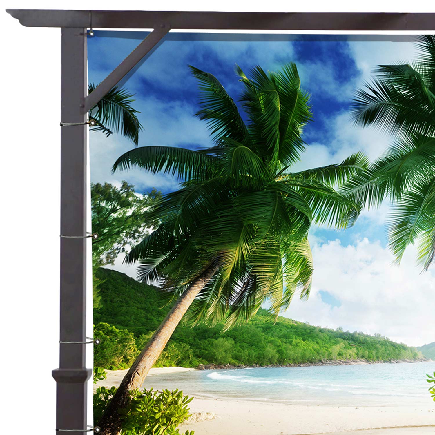 Sunset at Takamaka Beach Patio Backdrop & Gazebo Screen