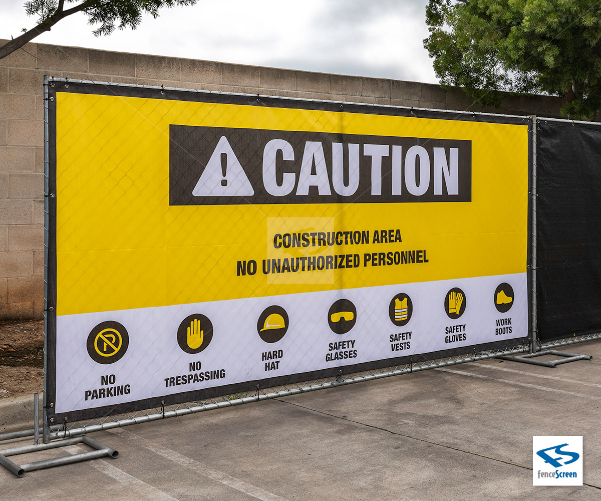 Modern Design Construction Safety Gate Covers on Fence Screen