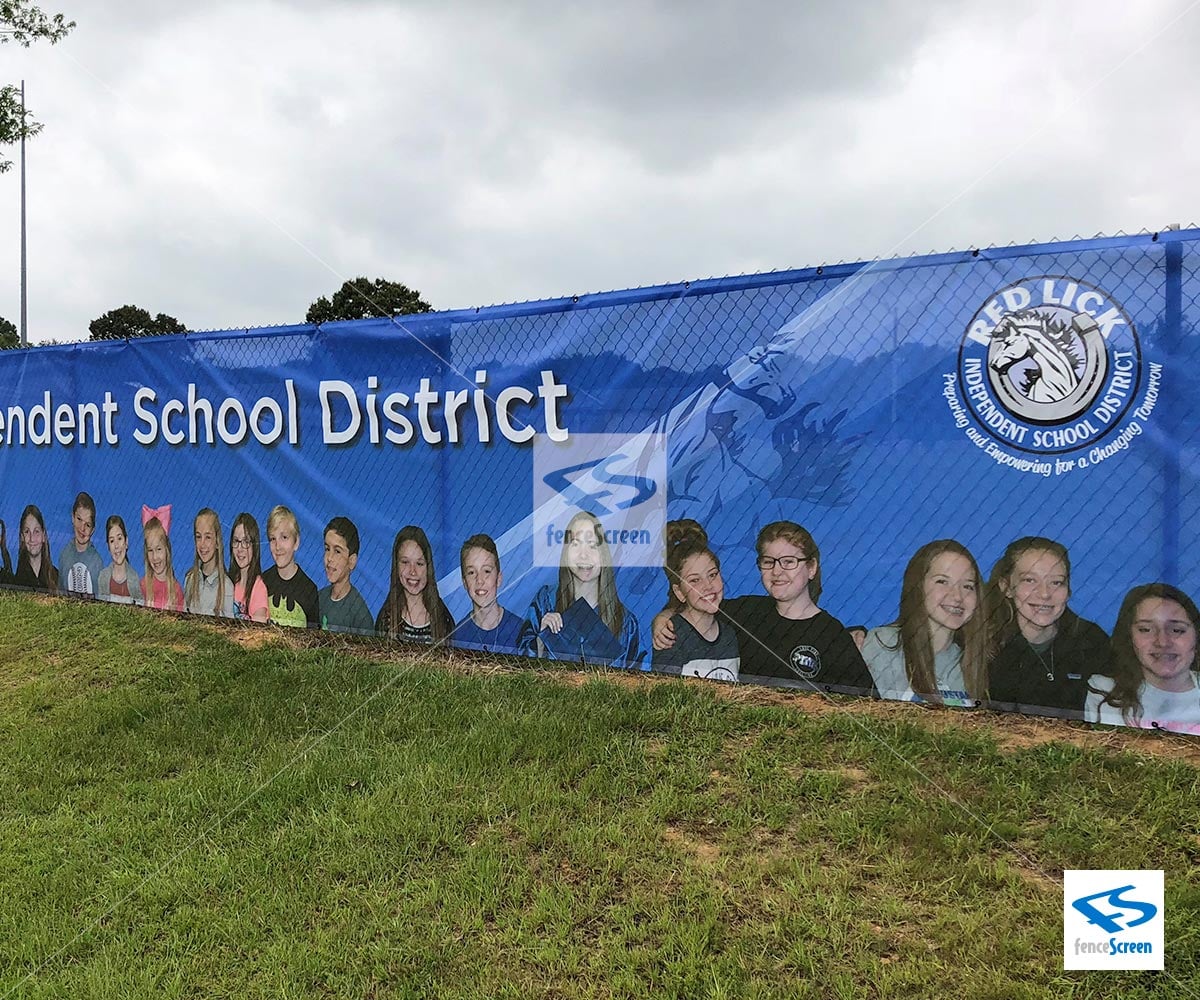 Custom Printed Full Color Fence Wrap on PVC Mesh Banner or Vinyl
