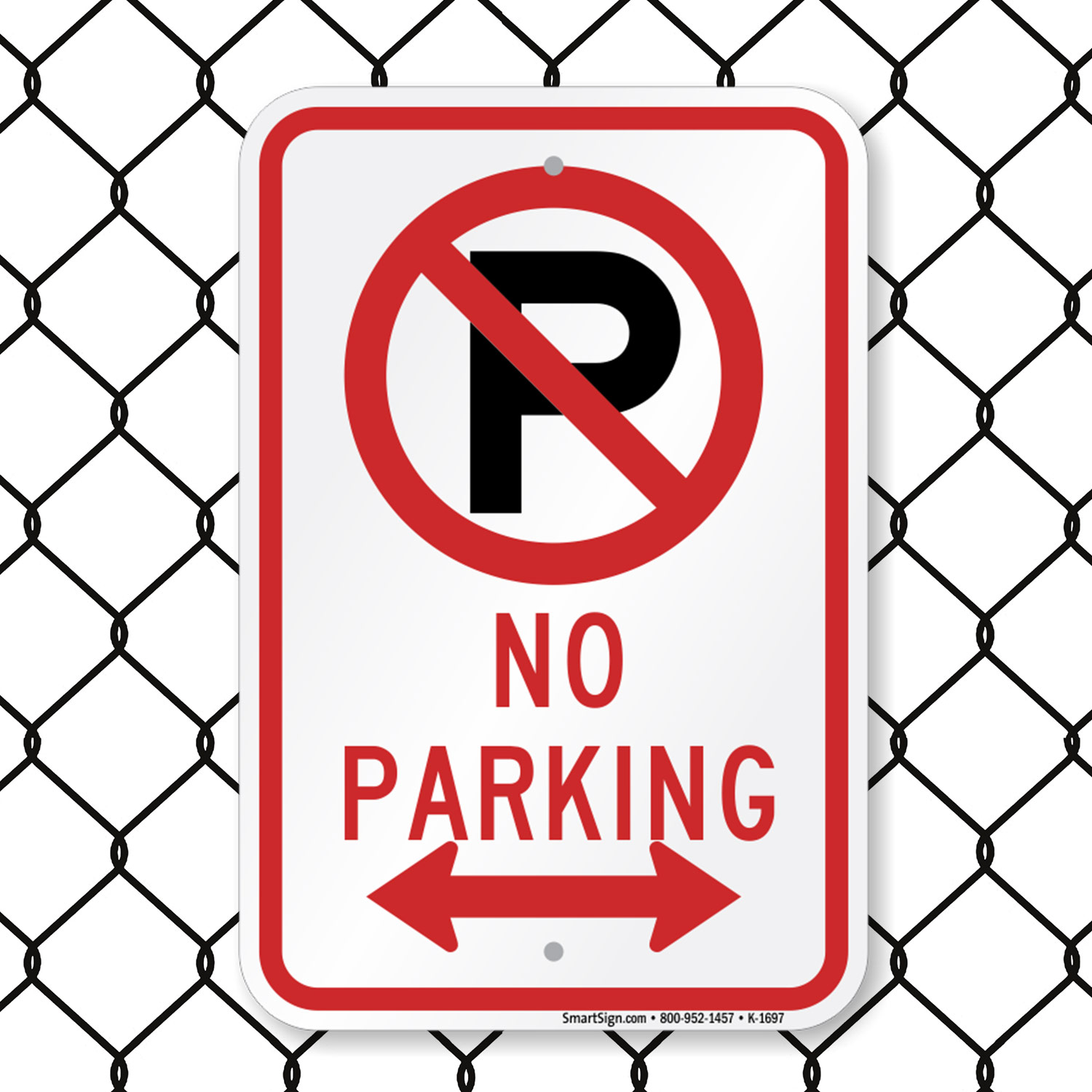 No Parking Sign With Arrow Pointing Left Right