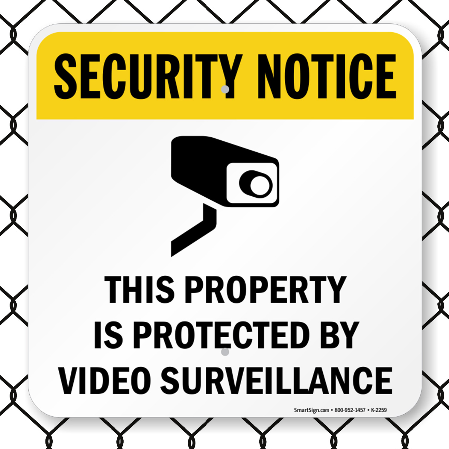 Property Protected by Video Surveillance Notice | Security Sign