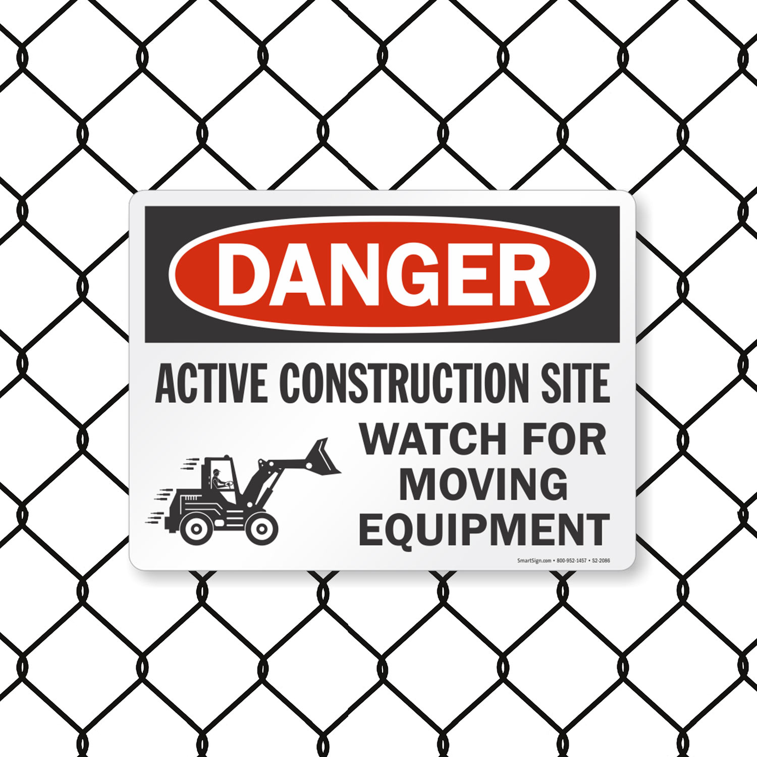 Construction Active Site Watch For Moving Equipment Sign