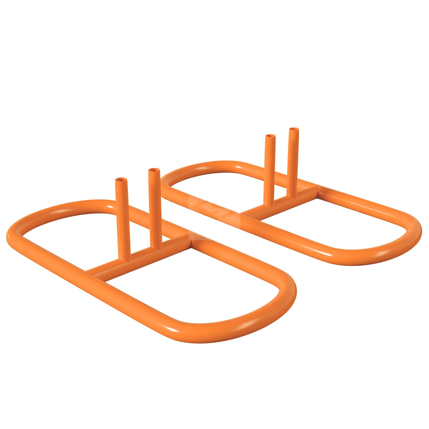 Orange Powder Coated Round Tubed Galvanized steel base stands for ...