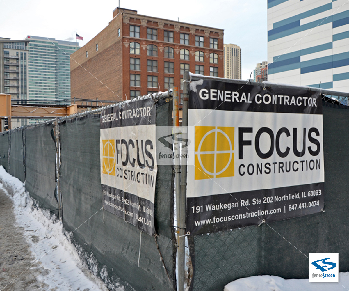 Custom Construction Fence Banners Company Logo Signs For Jobsites
