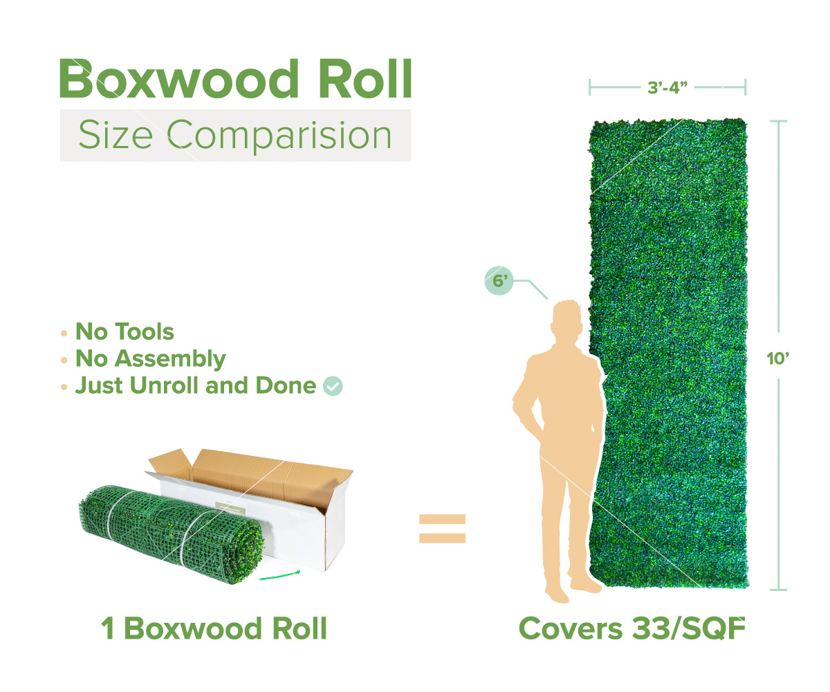 Light Green Artificial Boxwood Roll by NatraHedge