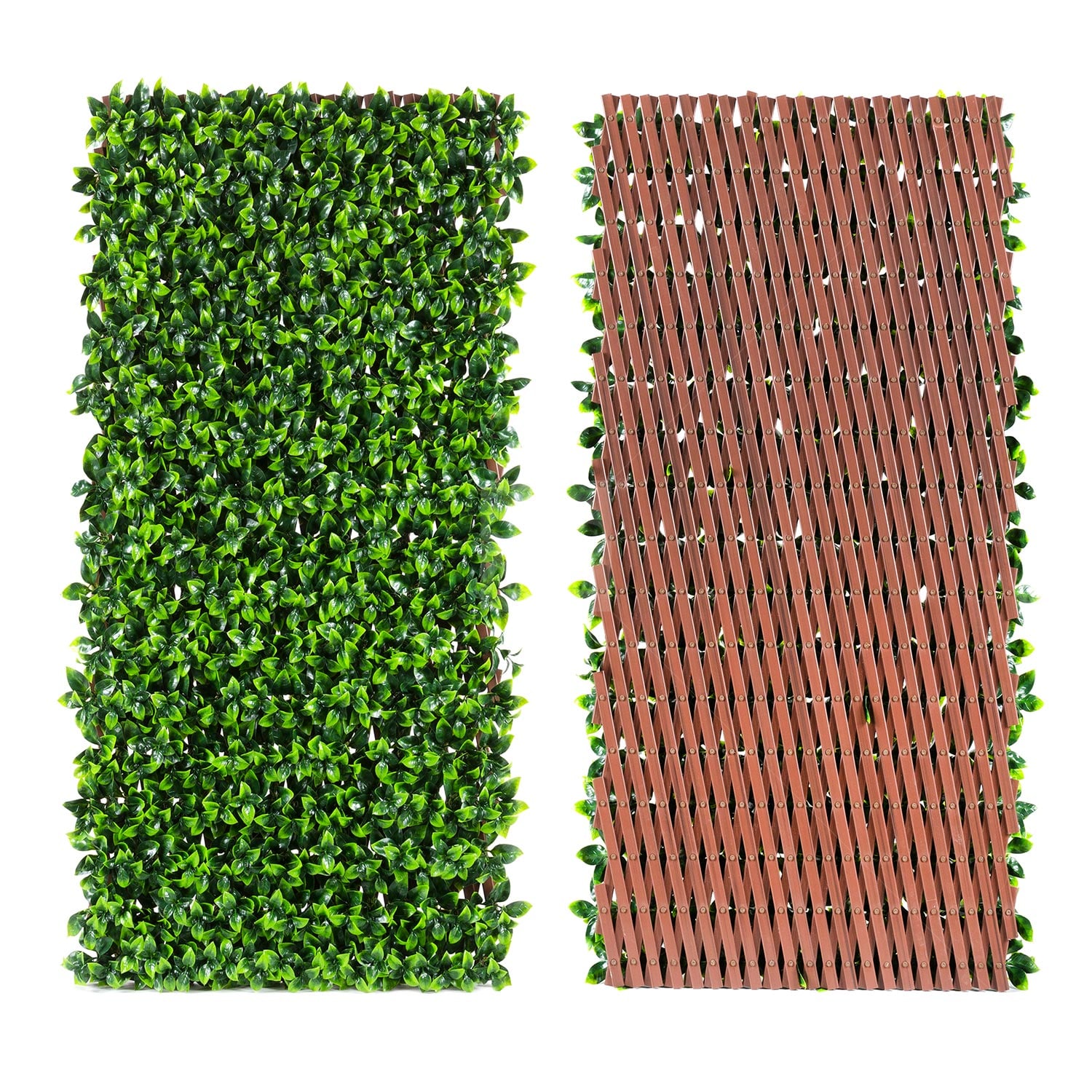 Expandable Faux Green Ligustrum Ficus Privacy Fence