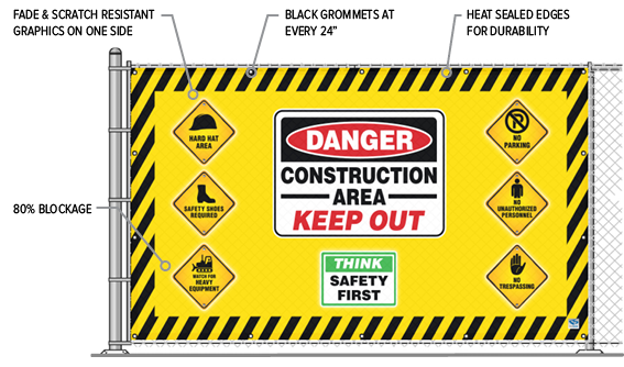 Construction Safety Gate Modern Design on Fence Screen